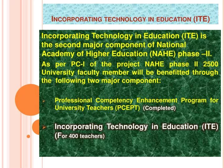 PPT - Incorporating technology in education ( ITE ) PowerPoint ...