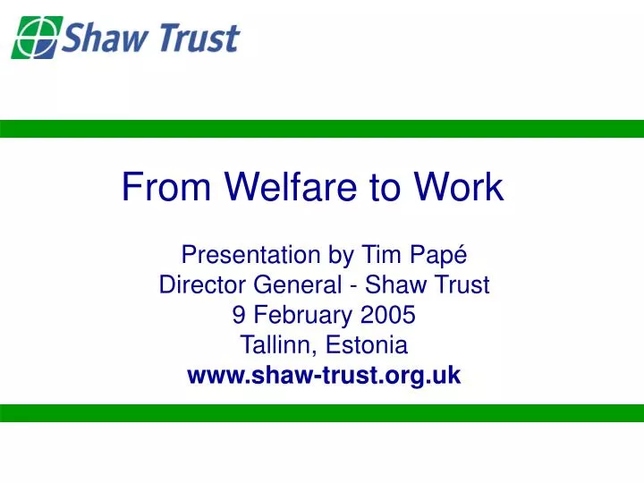 PPT - From Welfare to Work PowerPoint Presentation, free download - ID ...