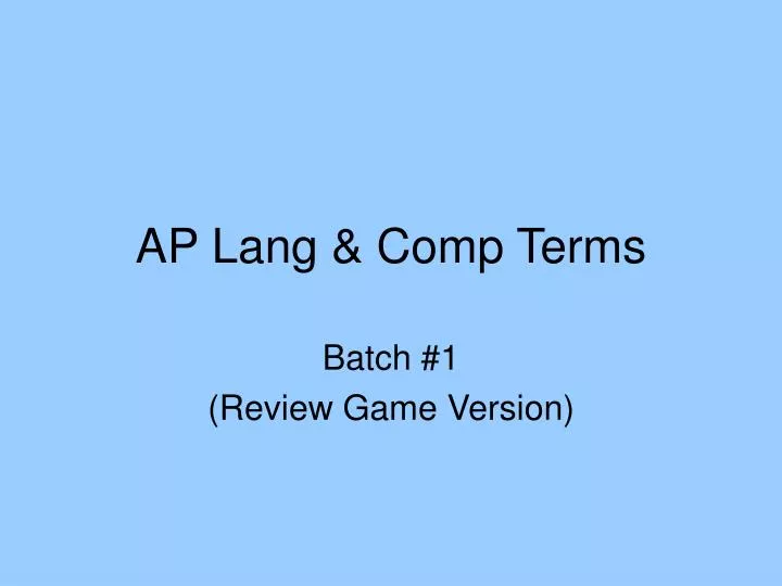 PPT - AP Lang & Comp Terms PowerPoint Presentation, free download - ID ...