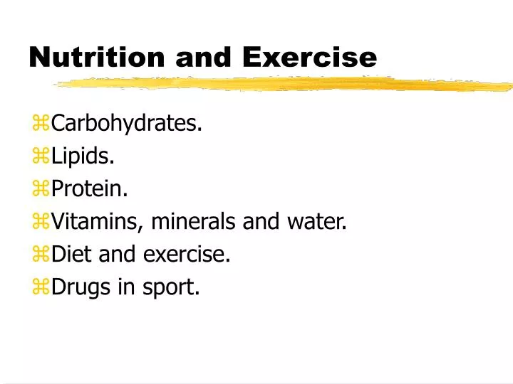 PPT - Nutrition and Exercise PowerPoint Presentation, free download ...