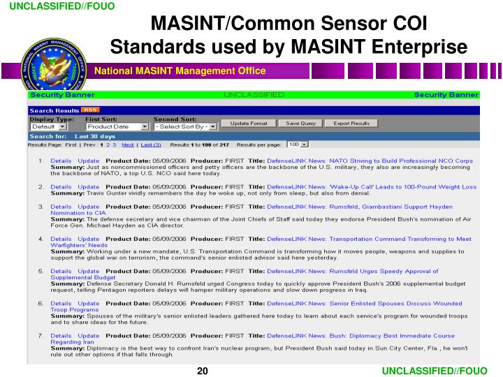 PPT - National MASINT Management Office (NMMO) MASINT/Common Sensor COI ...