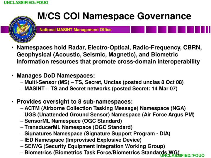 PPT - National MASINT Management Office (NMMO) MASINT/Common Sensor COI ...