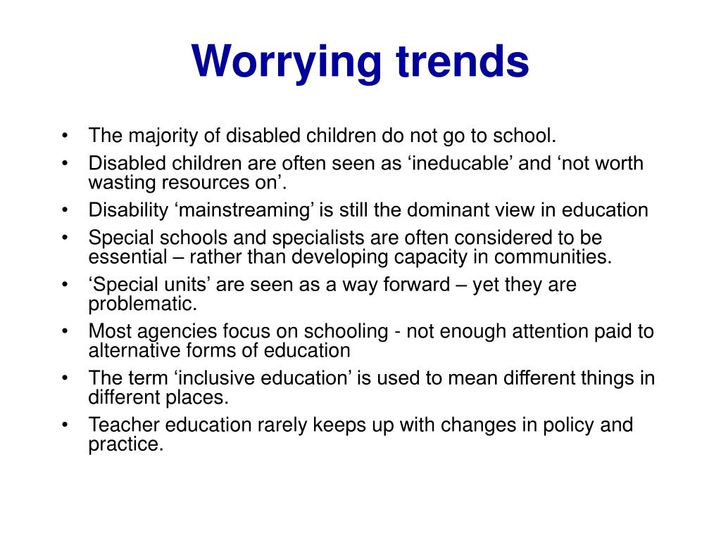 PPT - Inclusive education: an overview International Workshop Handicap ...