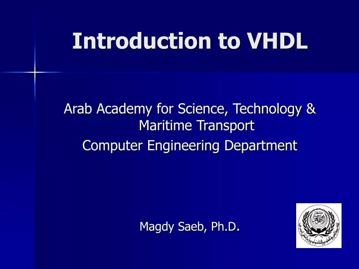 PPT - Introduction to VHDL PowerPoint Presentation, free download - ID ...