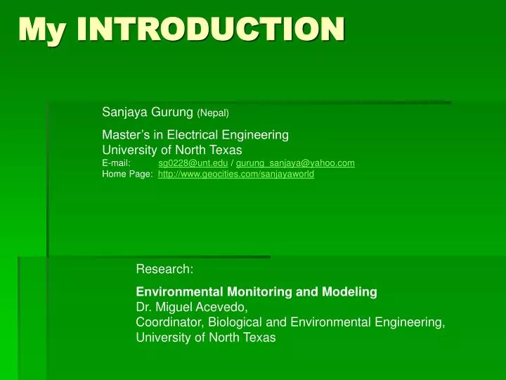 PPT - My INTRODUCTION PowerPoint Presentation, free download - ID:766447