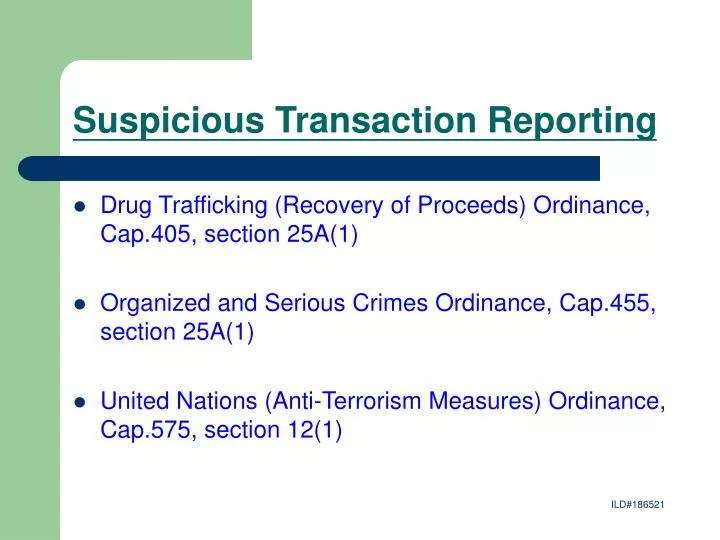 PPT - Suspicious Transaction Reporting PowerPoint Presentation, free ...