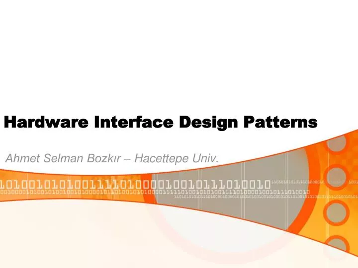 PPT - Hardware Interface Design Patterns PowerPoint Presentation, free ...