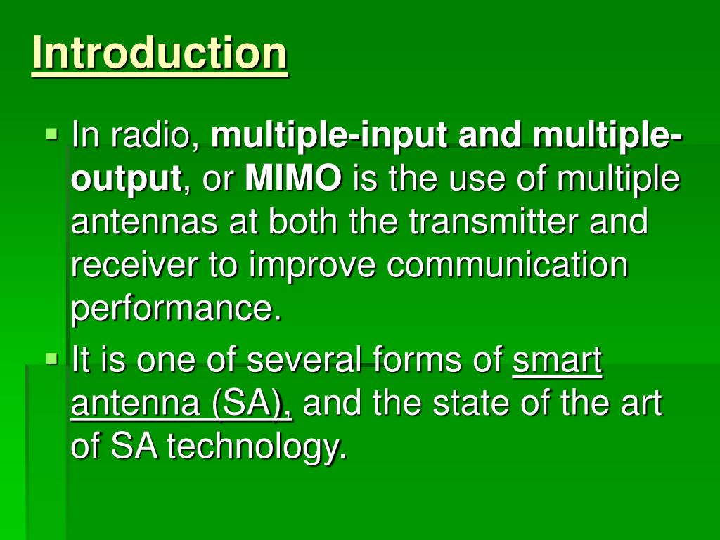 Ppt Multiple Input And Multiple Output Mimo Mee Moh Or My Moh Powerpoint Presentation