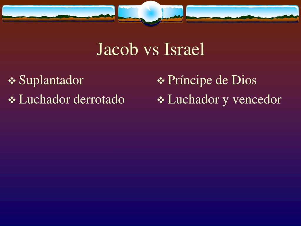 PPT - Y Dios le dijo: no te llamarás más Jacob sino Israel . Yo soy “El ...