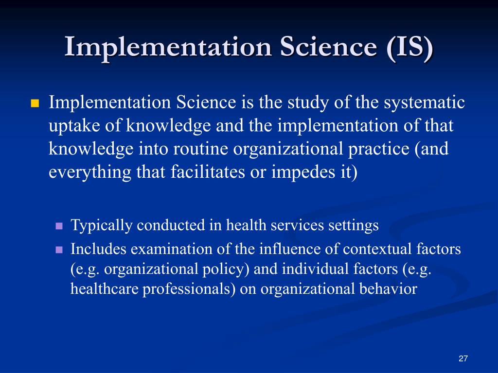 Ppt Using Queri And Implementation Science Theories And Frameworks To