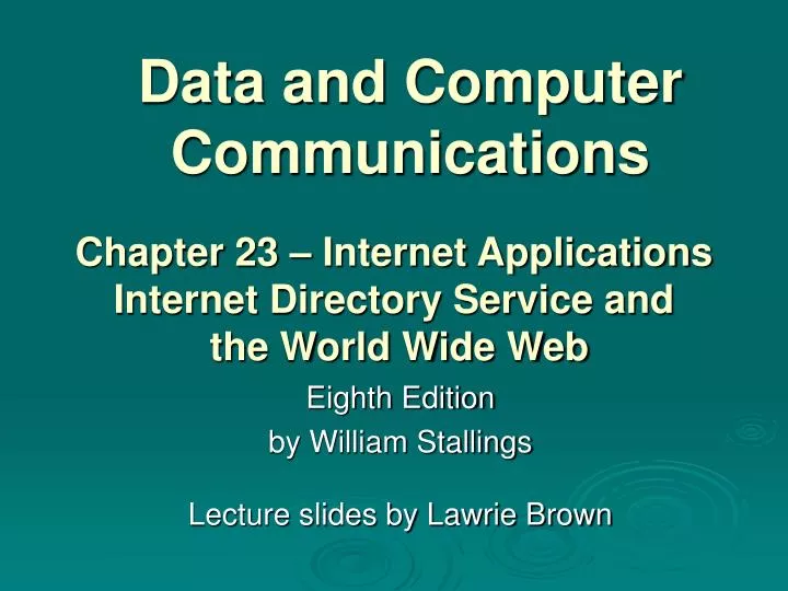 PPT - Data and Computer Communications PowerPoint Presentation, free ...