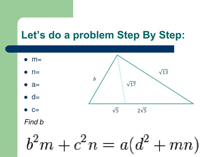 PPT - Stewart’s Theorem PowerPoint Presentation - ID:769874