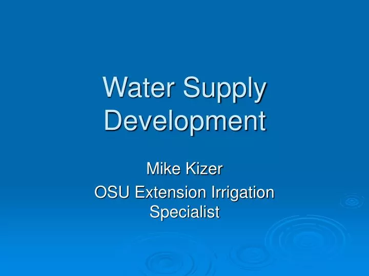 PPT - Water Supply Development PowerPoint Presentation, free download ...