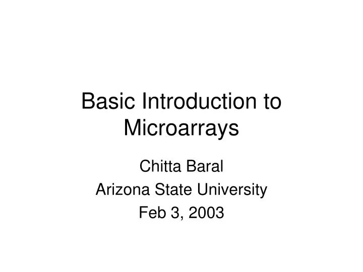 Ppt Basic Introduction To Microarrays Powerpoint Presentation Free 3507