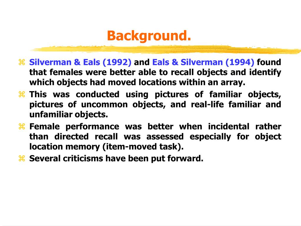 Ppt Evolutionary Psychology Workshop 10 Female Advantage In Object