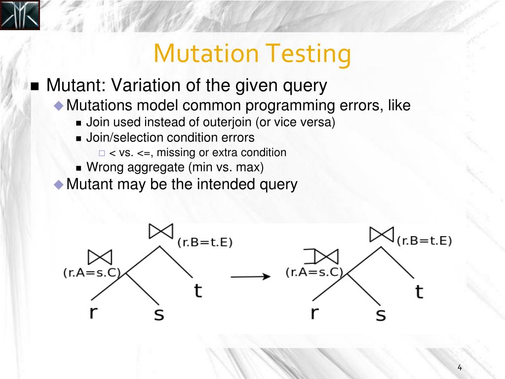 Ppt Generating Test Data For Killing Sql Mutants A Constraint Based Approach Powerpoint