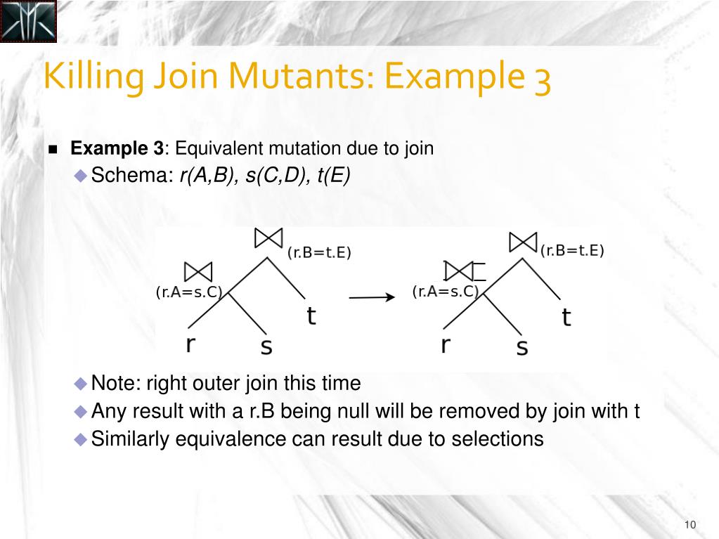 Ppt Generating Test Data For Killing Sql Mutants A Constraint Based Approach Powerpoint