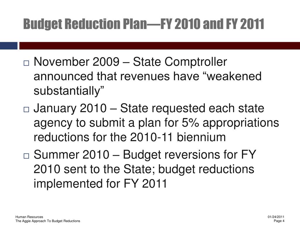 PPT - The Aggie Approach to Budget Reductions a Texas Higher Education ...