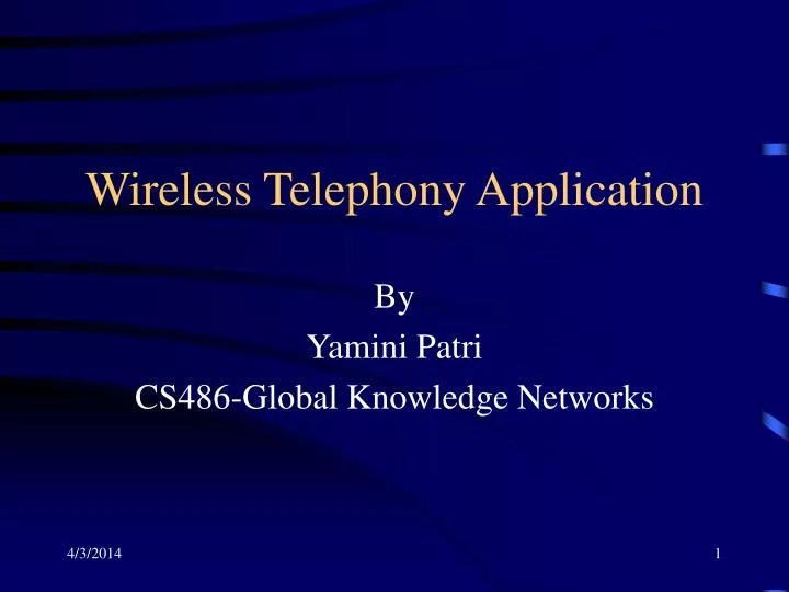PPT - Wireless Telephony Application PowerPoint Presentation, free ...