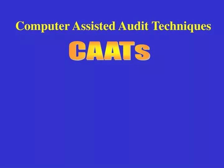 PPT - CAATs PowerPoint Presentation, free download - ID:772825