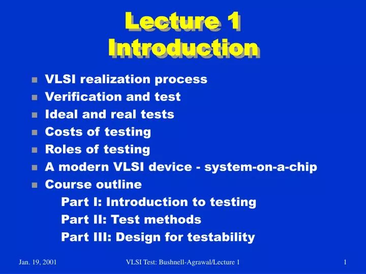 PPT - Lecture 1 Introduction PowerPoint Presentation, free download - ID:774755