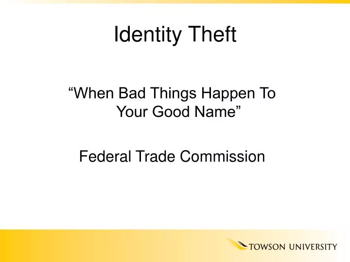 PPT - Identity Theft PowerPoint Presentation, free download - ID:774880