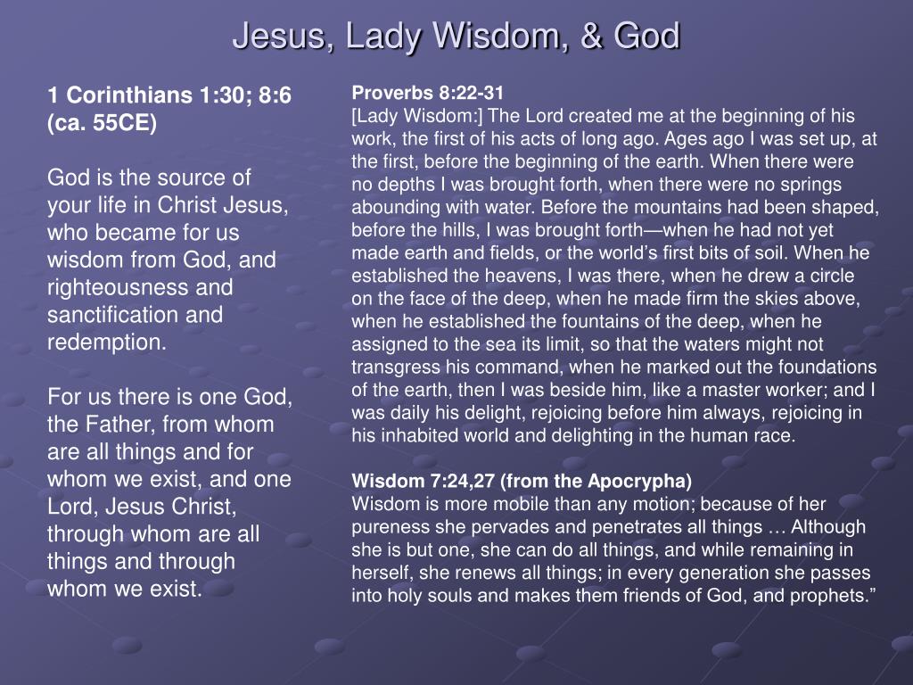 PPT - Jesus, Lady Wisdom, & God PowerPoint Presentation, free download ...