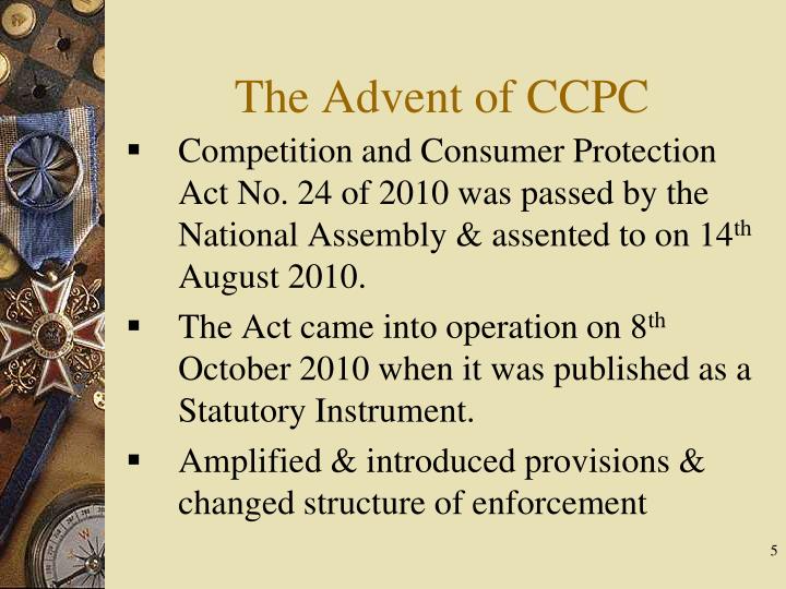 PPT - Structure & Functions of Competition & Consumer Protection ...