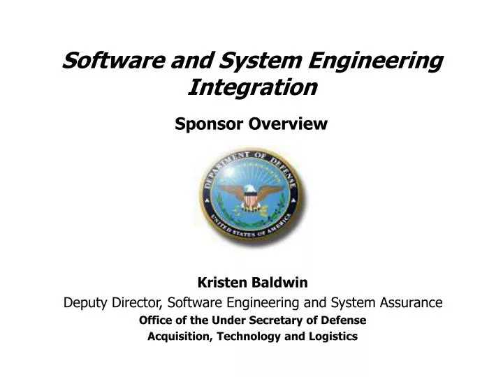 PPT - Software and System Engineering Integration Sponsor Overview ...
