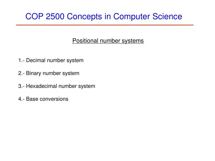 PPT - COP 2500 Concepts in Computer Science PowerPoint Presentation ...