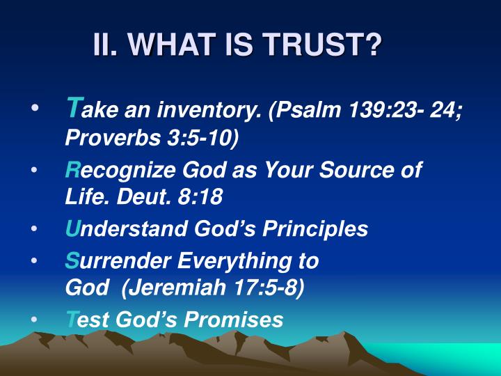PPT - TRUST - THE KEY TO SUCCESSFUL CHRISTIAN LIVING PowerPoint ...