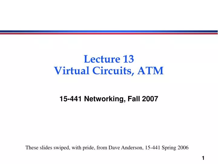 PPT - Lecture 13 Virtual Circuits, ATM PowerPoint Presentation, free ...