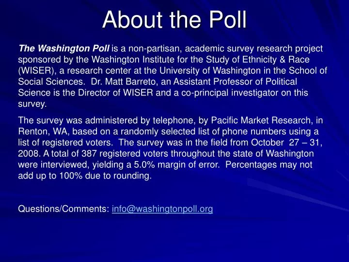 PPT - About the Poll PowerPoint Presentation, free download - ID:779806