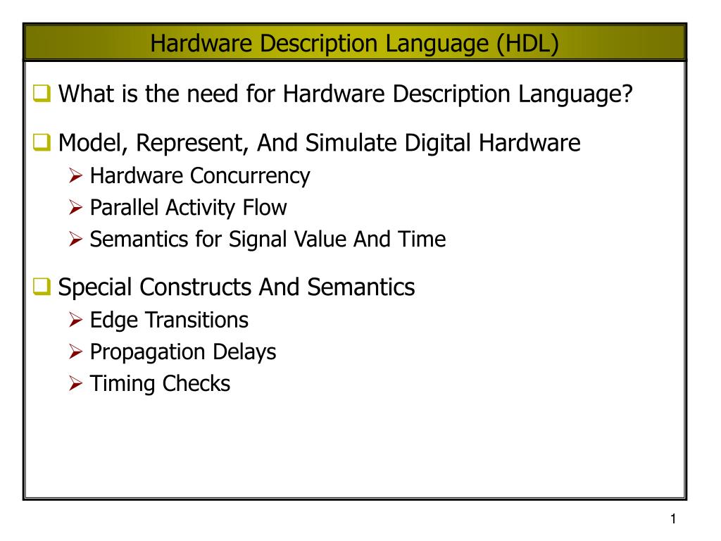 PPT Hardware Description Language HDL PowerPoint Presentation Free PPT Hardware Description Language HDL PowerPoint Presentation Free