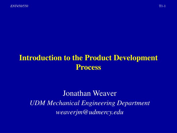 PPT - Introduction to the Product Development Process PowerPoint ...