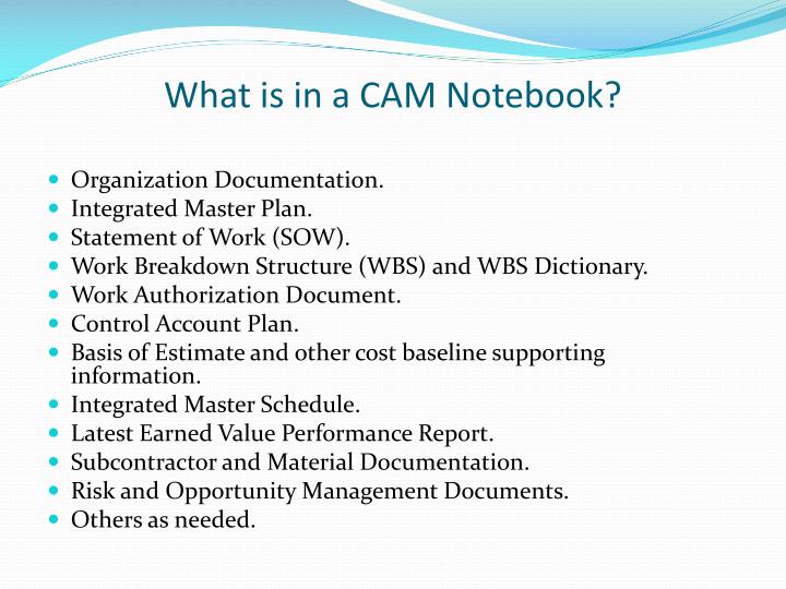 PPT - Earned Value and the Control Account Manager (CAM) PowerPoint ...