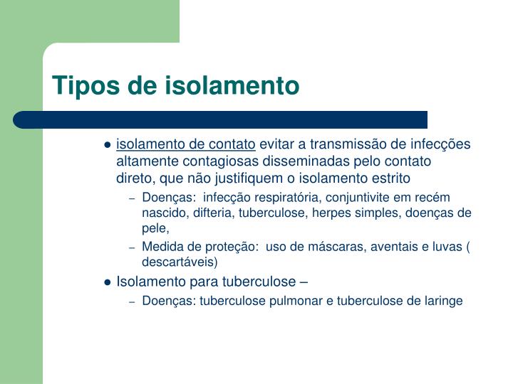 PPT - ISOLAMENTO DO PACIENTE PowerPoint Presentation - ID:785188