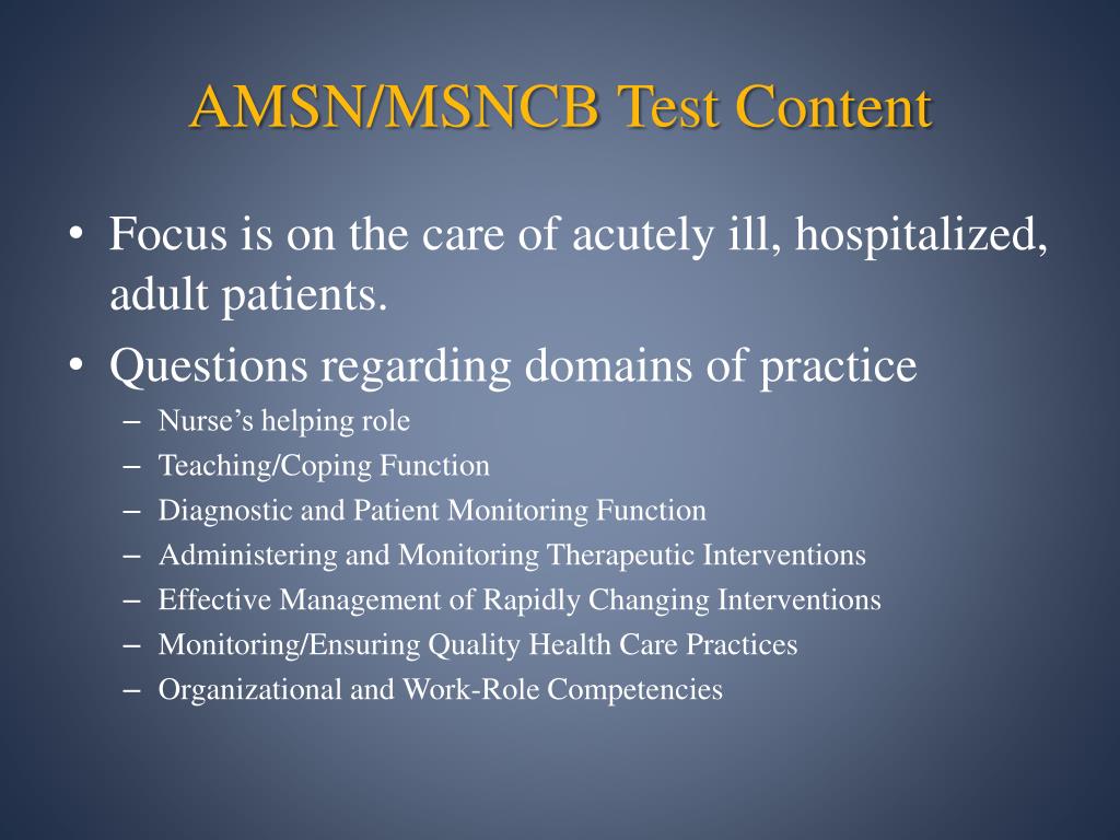 PPT - Medical-Surgical Nursing Certification “What’s the point ...
