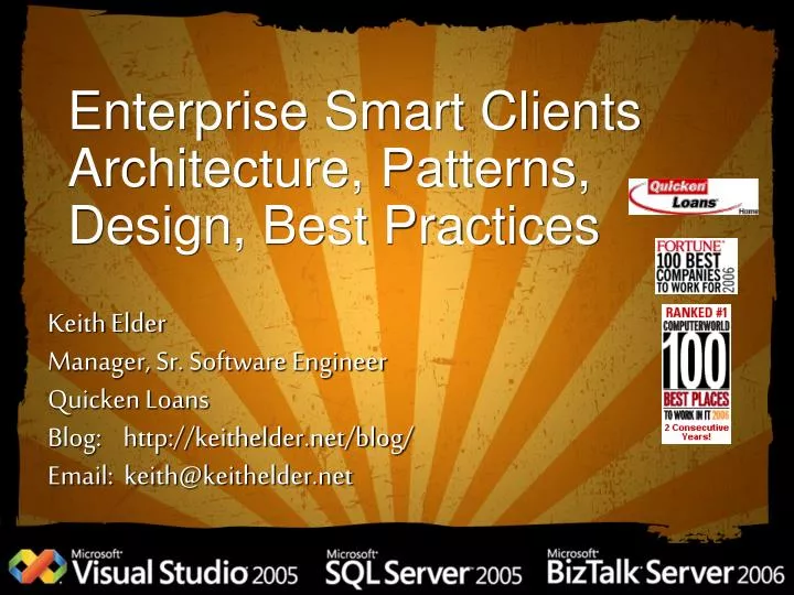 PPT - Enterprise Smart Clients Architecture, Patterns, Design, Best ...