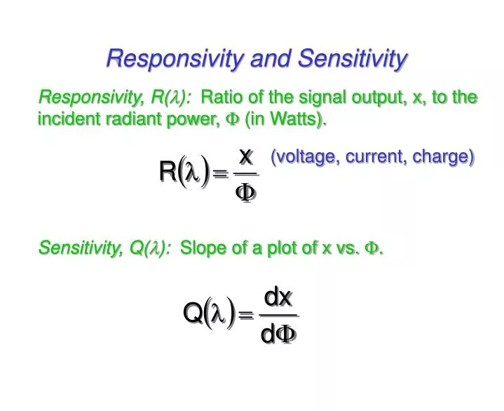 PPT - Responsivity and Sensitivity PowerPoint Presentation, free ...