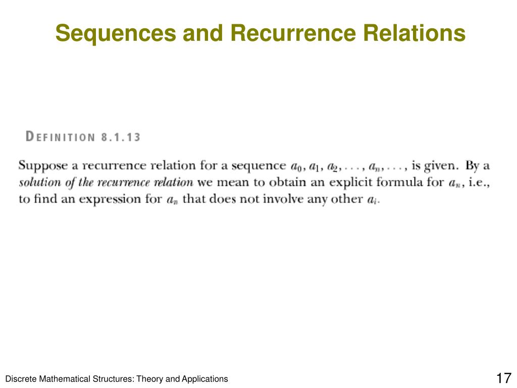 Ppt Chapter 8 Recurrence Relations Powerpoint Presentation Free