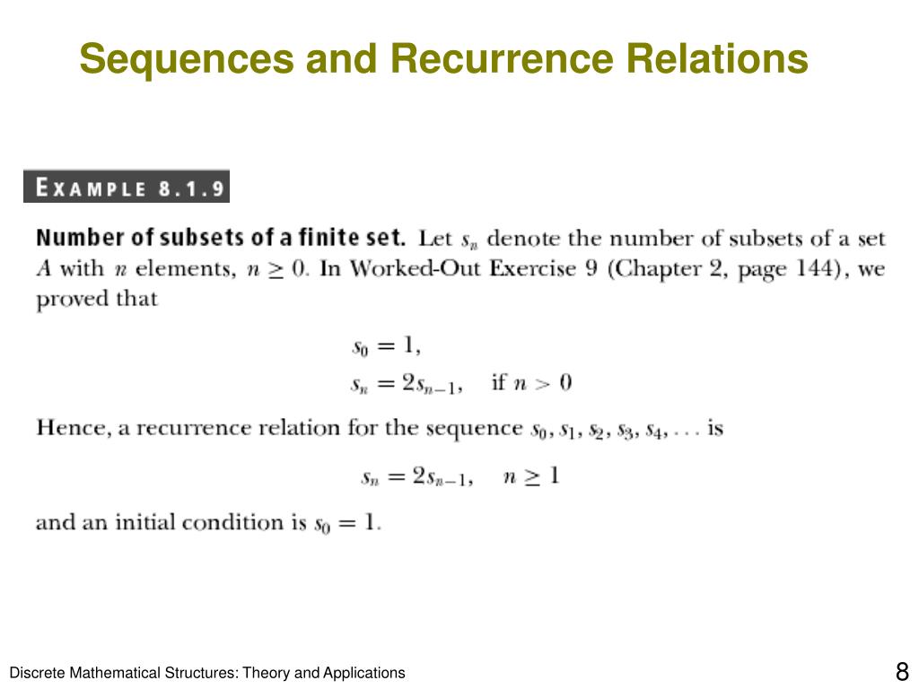 PPT - Chapter 8: Recurrence Relations PowerPoint Presentation, free ... PPT - Chapter 8: Recurrence Relations PowerPoint Presentation, free ...