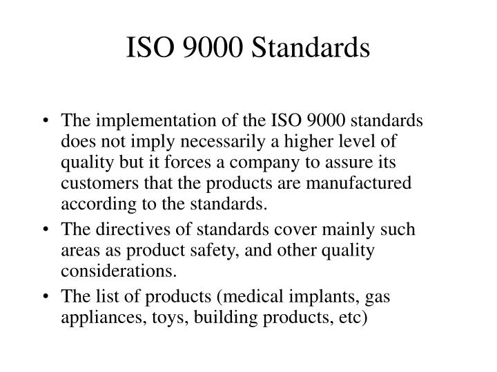 PPT - ISO 9000 Series of Quality Management and Assurance Standards ...