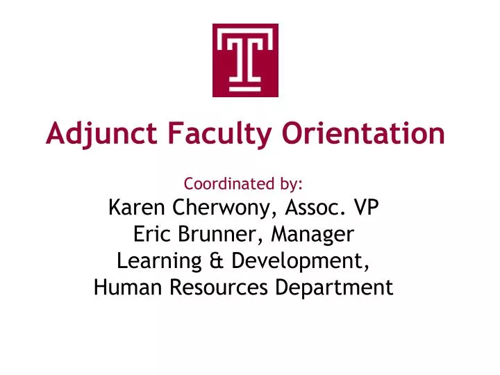PPT - Adjunct Faculty Orientation PowerPoint Presentation, free ...
