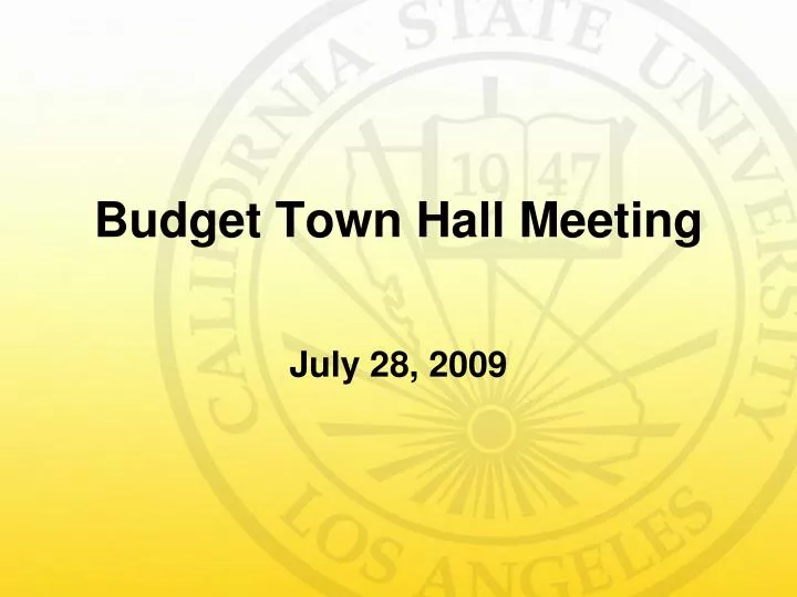 PPT - Budget Town Hall Meeting PowerPoint Presentation, free download ...