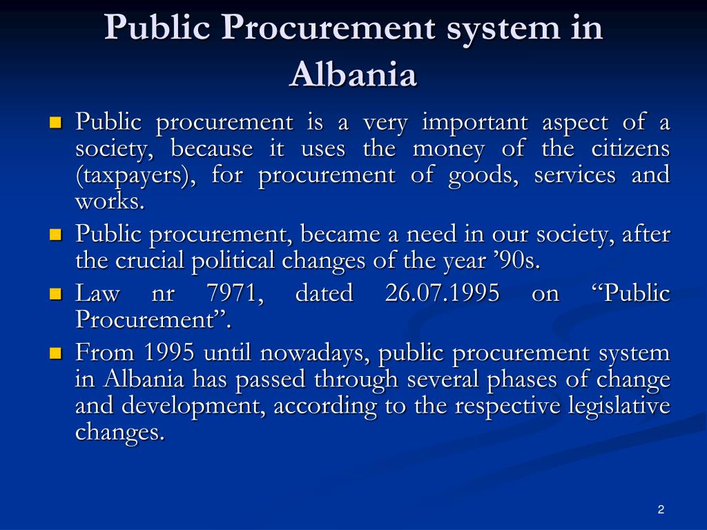 PPT - REPUBLIC OF ALBANIA PUBLIC PROCUREMENT AGENCY PowerPoint ...