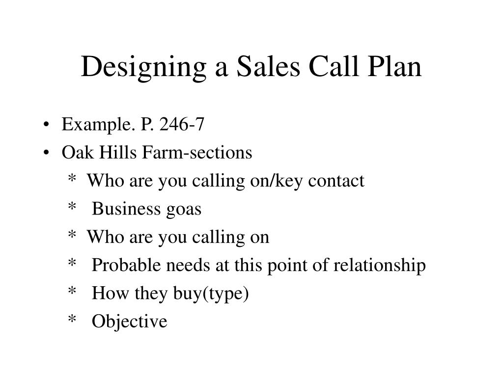 PPT - Sales Call Plans PowerPoint Presentation, free download - ID:800817