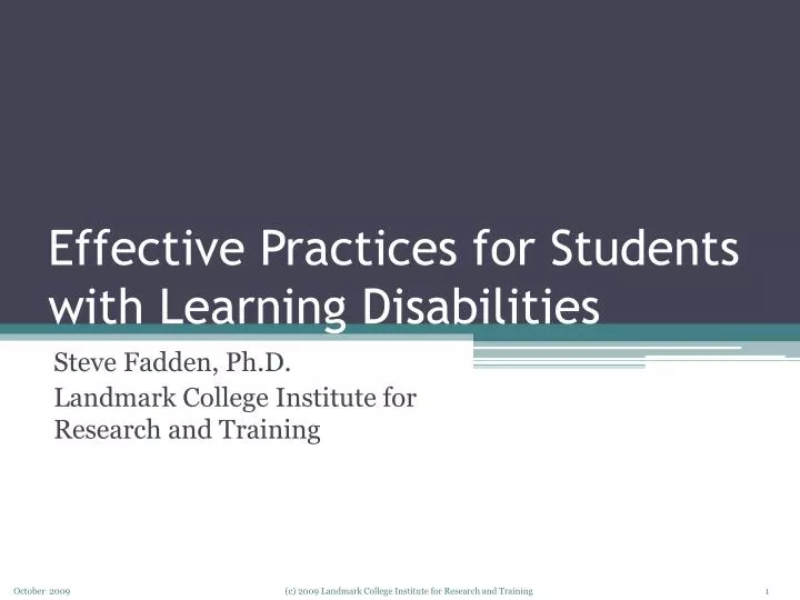 PPT - Effective Practices for Students with Learning Disabilities ... PPT - Effective Practices for Students with Learning Disabilities ...