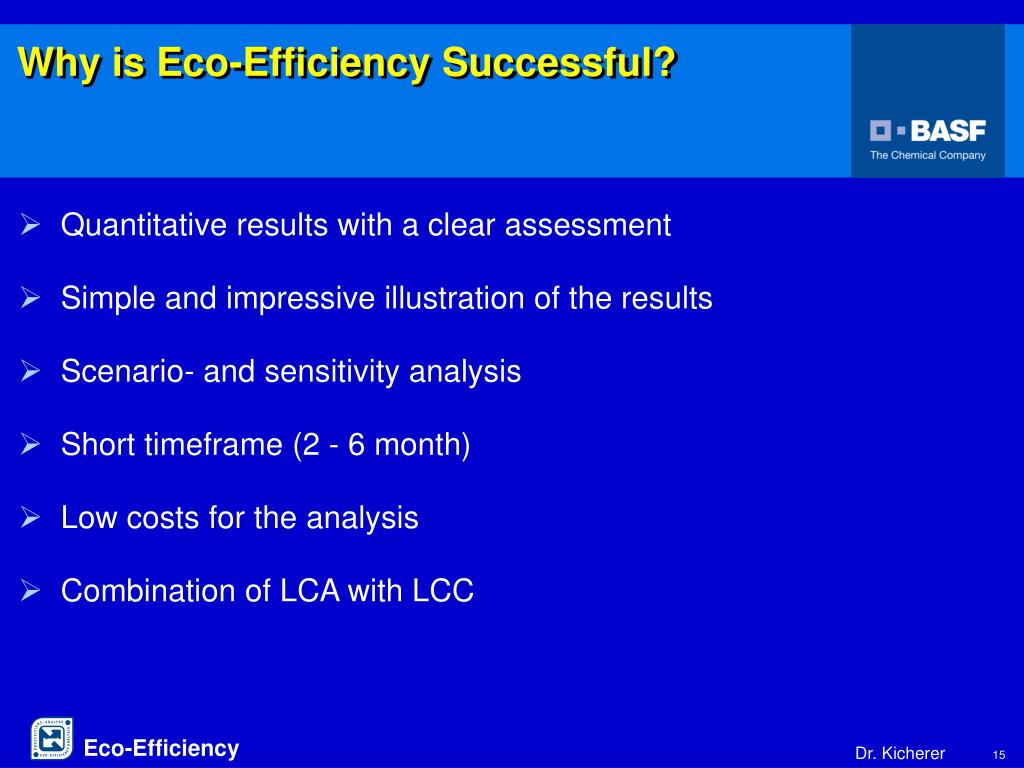 PPT - Eco-Efficiency Analysis- A Sustainability Decision Tool for BASF ...