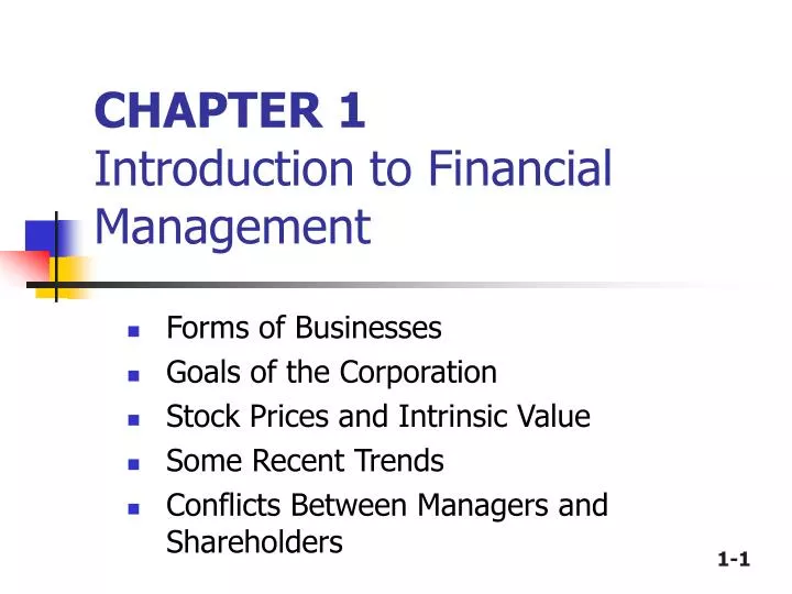 PPT - CHAPTER 1 Introduction to Financial Management PowerPoint ...